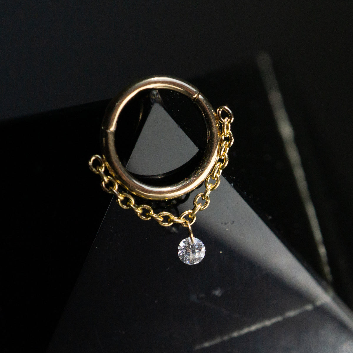 Sora Floating Diamond Hinged Ring – Somatic Body Piercing